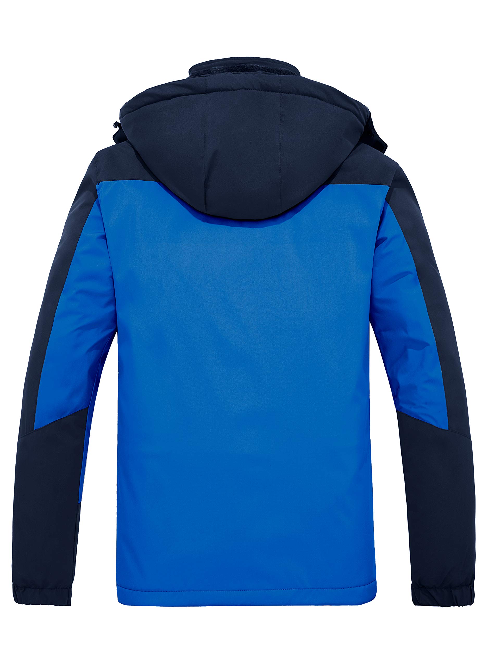 wantdo Men's Ski Jacket Snow Coat Hooded Fleece Lined Quilted Winter Outerwear Black 2XL
