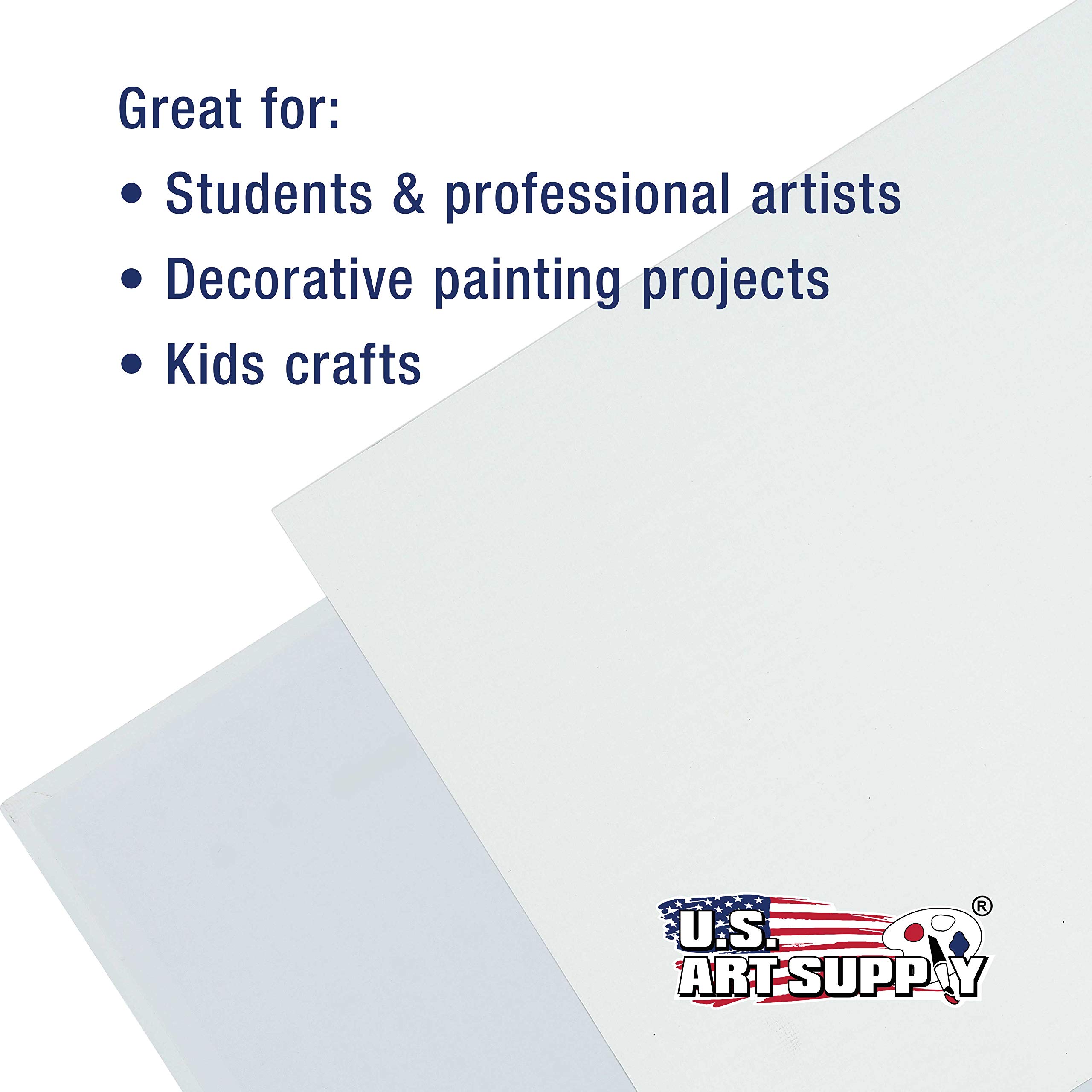 U.S. Art Supply Multi-Pack 6-Ea of 3x5, 4x6, 5x7 & 8x10 inch Professional Quality Small Artist Canvas Panel Board Assortment Pack (24 Total Panel Boards)