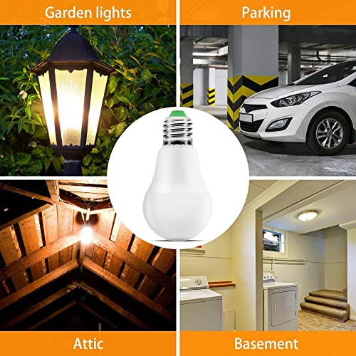 VOLANSON TECHNOLOGIES Motion Sensor Light Bulb Radar - 800lm Daylight Outdoor Indoor - Dusk to Dawn Motion Activated LED Bulbs - for Porch Garage Basement Stairwell - E26 A19 4500K Security