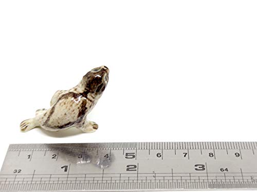 SSJSHOP Earless Seal Dollhouse Miniature Figurines Hand Painted Ceramic Animals Collectible Gift Home Garden Decor