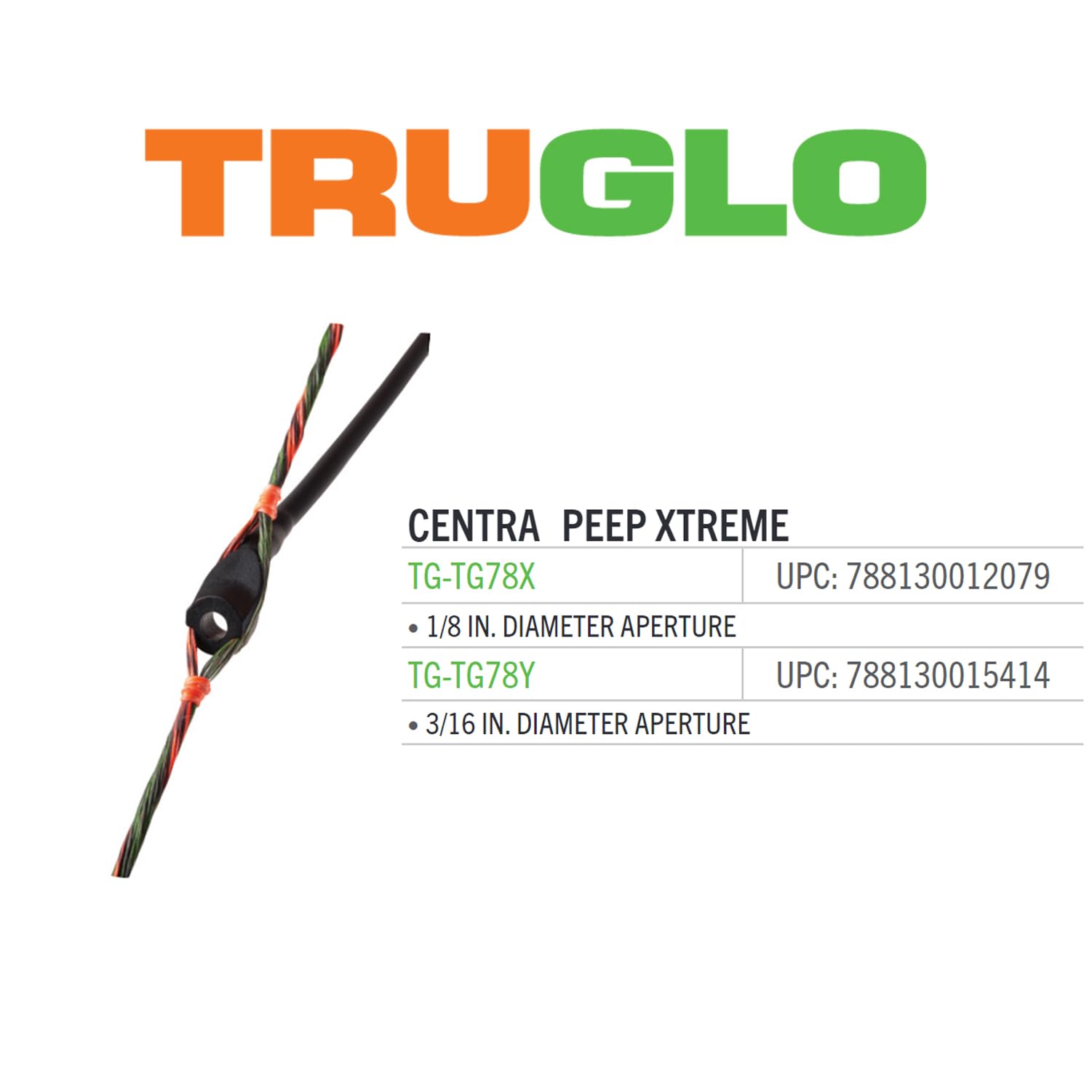 TRUGLO Centra Peep Xtreme 1/8 w/Tubing Black