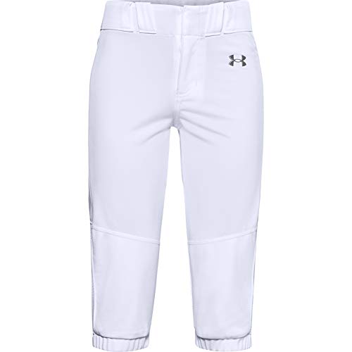 Under Armour Girls' Vanish Softball Pants , White (100)/Baseball Gray , Youth X-Small