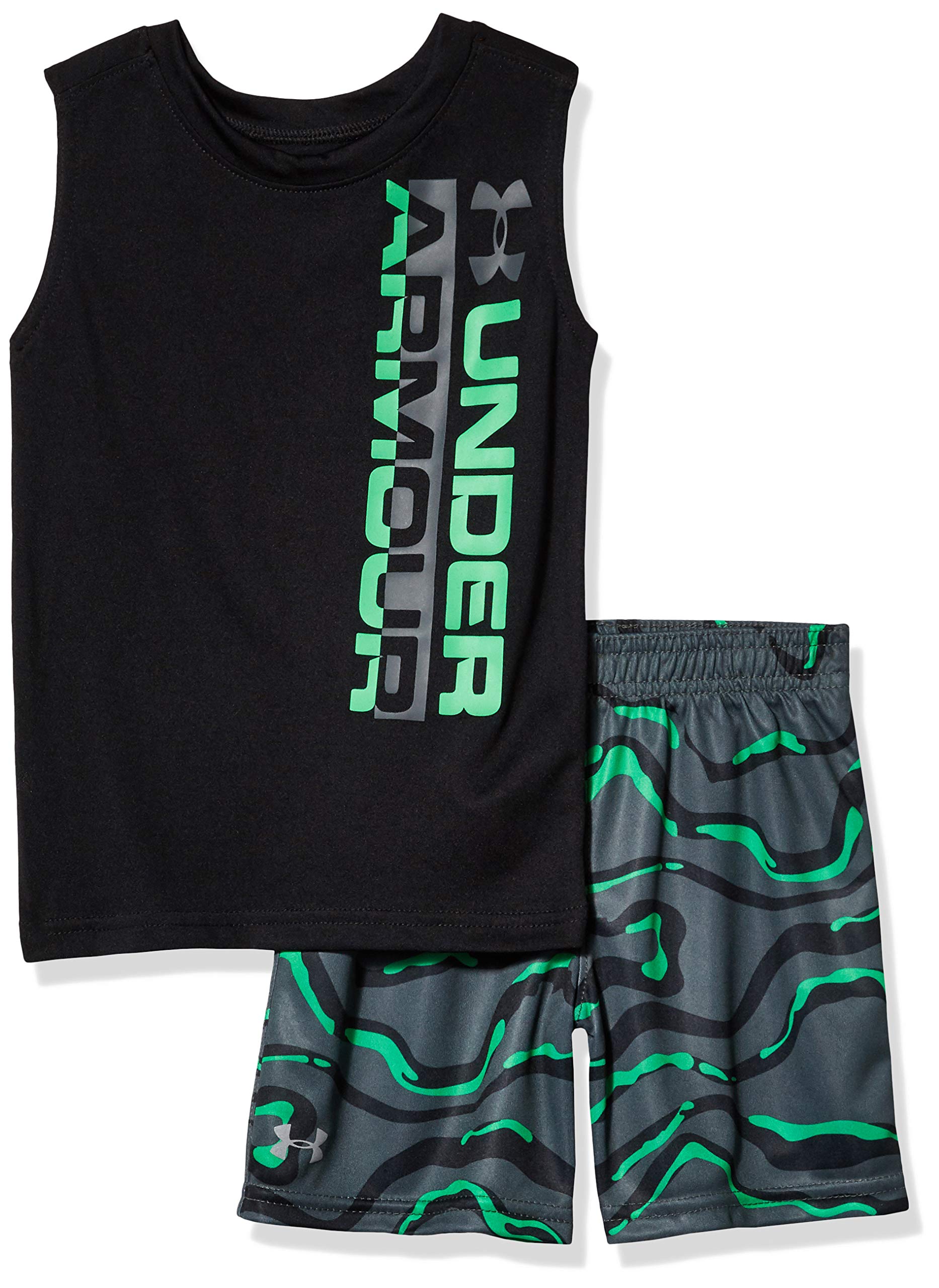 Under Armour Little Boy's UA Wordmark Morph Set Shorts, Black, 4