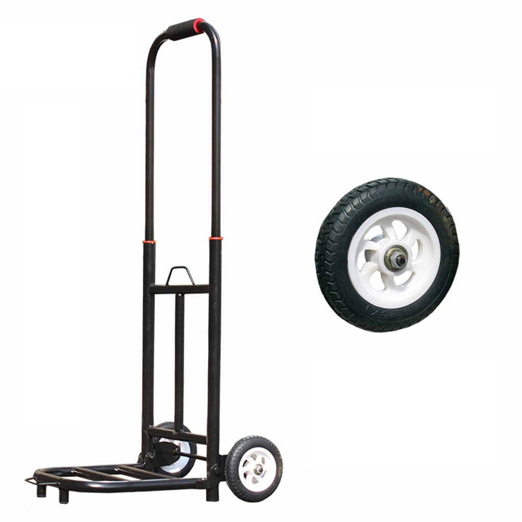 ZLH Folding Portable Luggage Cart Trolley Carts Hand Truck Trolley Medium Rubber High-Elasticity Wheels Telescopic Load 50 Kg o$ (Color : A)