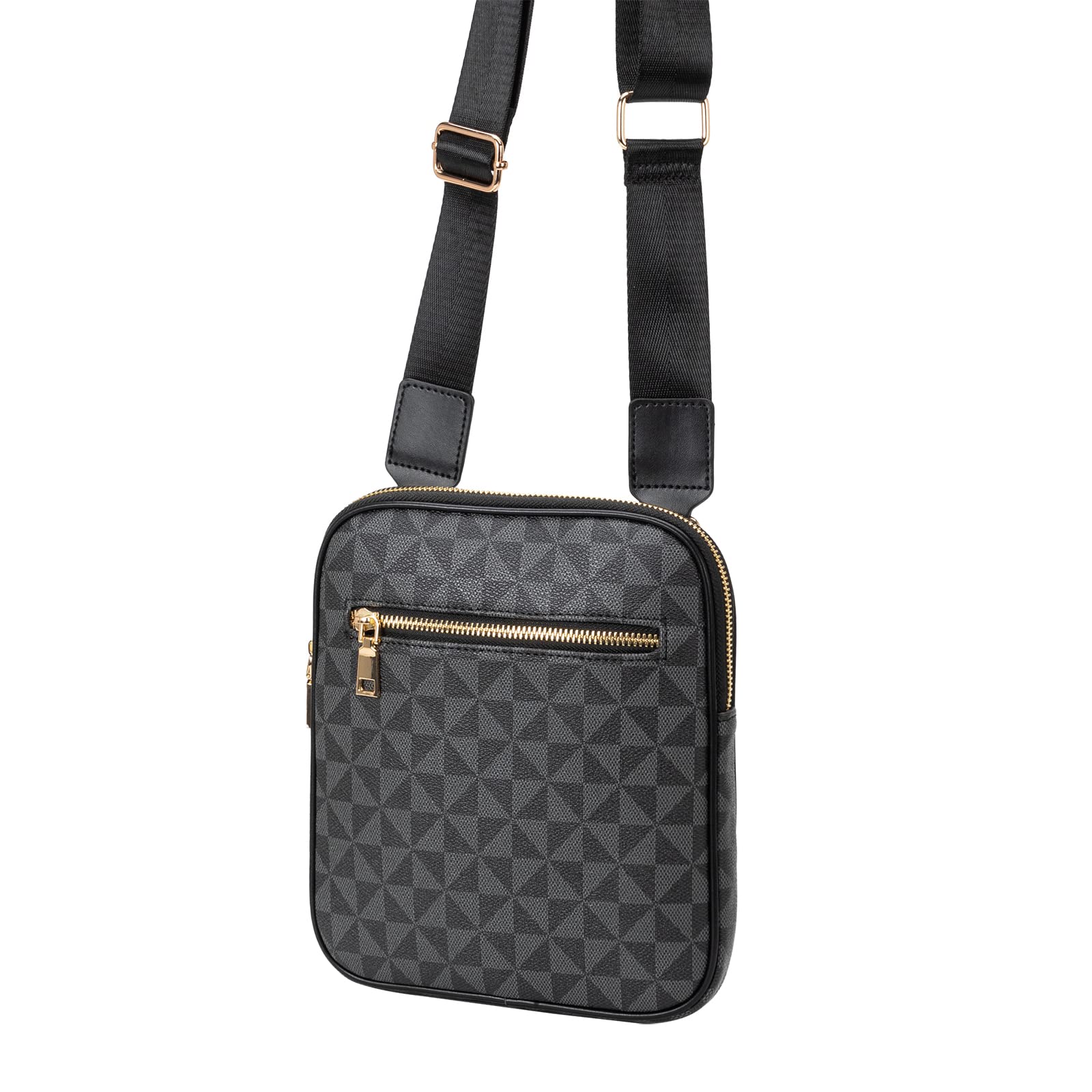 XIKIBEA Crossbody Bag for Mens, Men's commuter shoulder bag, Travel bag Work Business Small men's satchel (黑色)