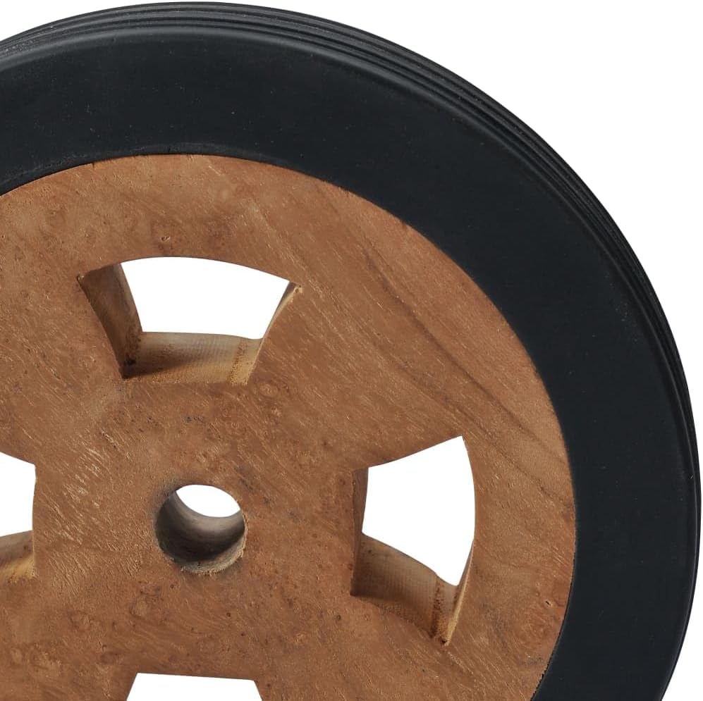 vidaXL - 2pcs Hard-Wearing Sunlounger Spare Wheels - Solid Teak Wood and Rubber - Outdoor Furniture - Easy to Mount - with Assembly Tools Included