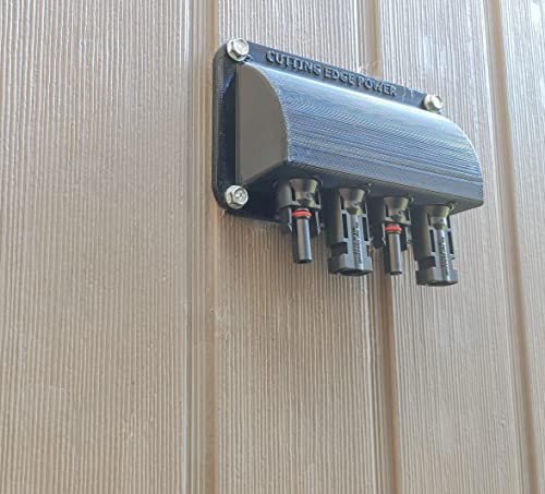 Weatherproof Cable Wire Entry Housing for Solar Panels, w Connectors, Made in USA (2ft, 4 Ports)