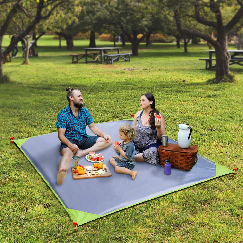 Waterproof Tent Footprint Picnic Mat Beach Blanket Mutifunctional Camping Tarp with Drawstring Bag for Picnic Beach Hiking