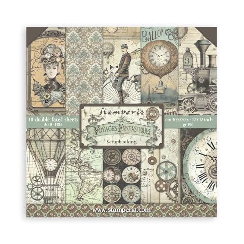 Stamperia Intl Scrapbooking Paper, Multi-Colored 10 Pack
