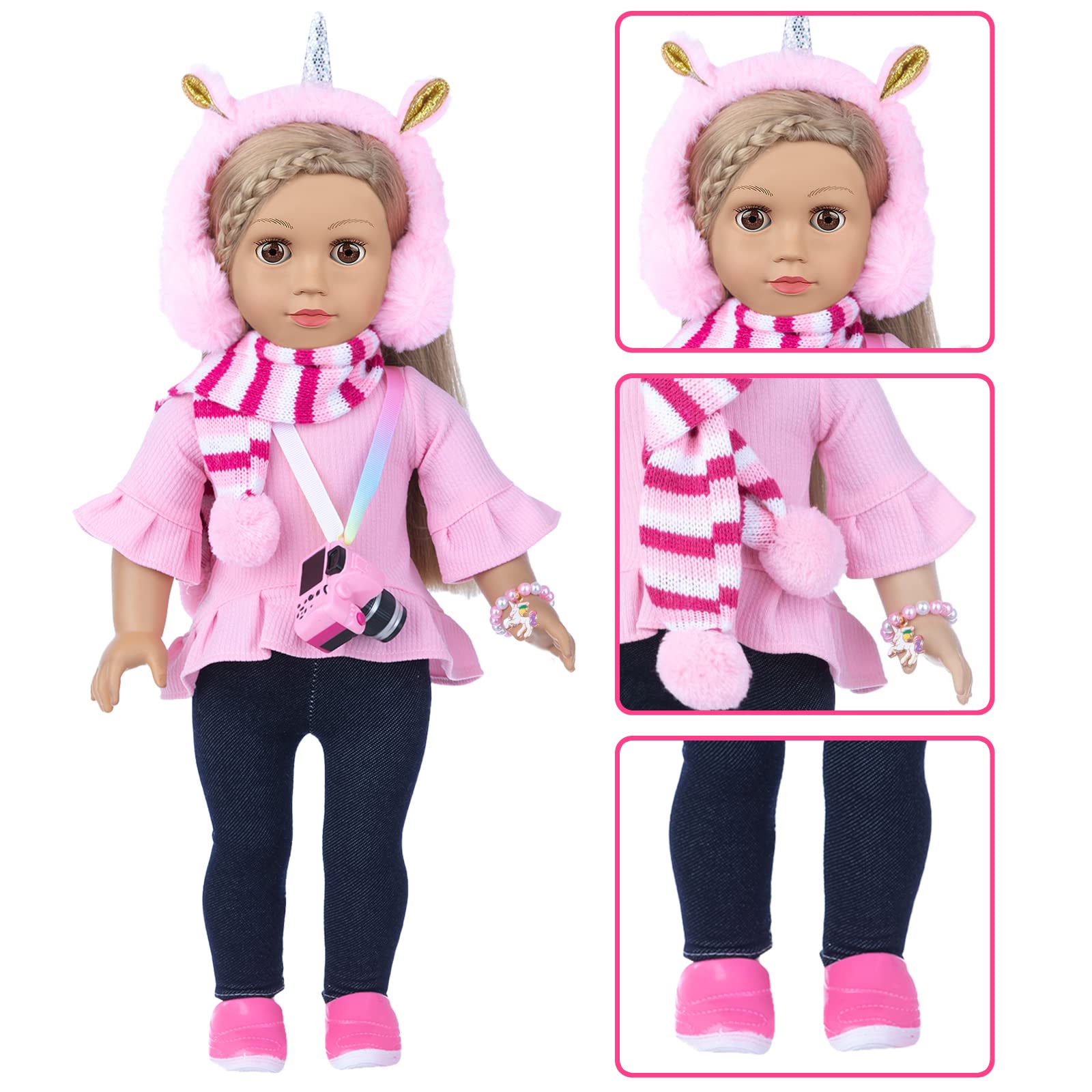 UZIDBTO American Doll Clothes and Accessories for 18 Inch Doll includes Pretend Makeup Kit Stuff Girls Gift(doll not including)