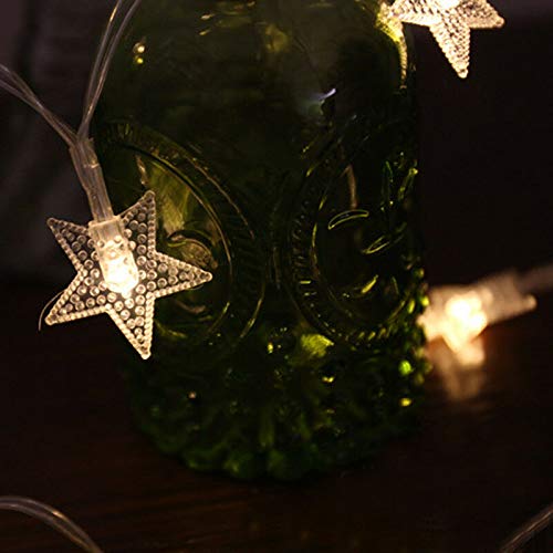 VIGLT Star String Lights 40 LED Star Christmas Star String Lights Battery Operated 20ft for for Indoor Outdoor Home Garden Party Wedding Christmas Tree Decoration (Star String Lights 40 LED)