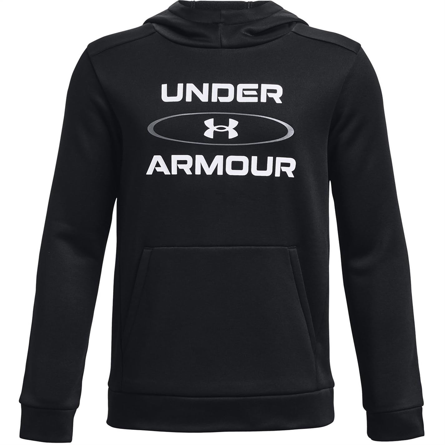 Under Armour Boys ArmourFleece Graphic Hoodie, (001) Black / / Pitch Gray, Youth Large