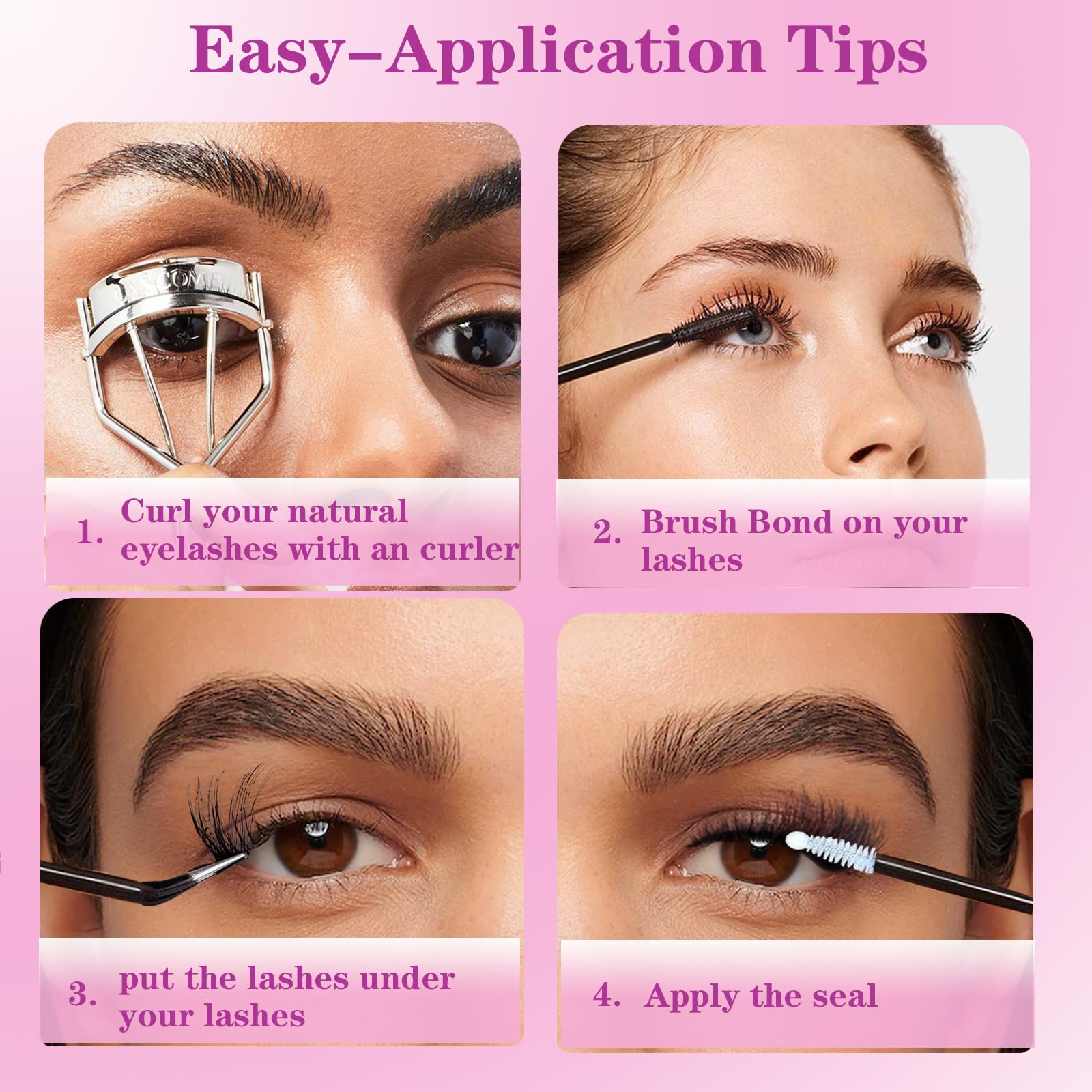 Volume Lash Clusters DIY Lash Extension Kit 300pcs Individual Lashes Kit D Curl Eyelashes Clusters With Bond and Seal 30D 40D 9mm-16mm for Self Application ,by Zovimi (30D+40D Lash Extension Kit)