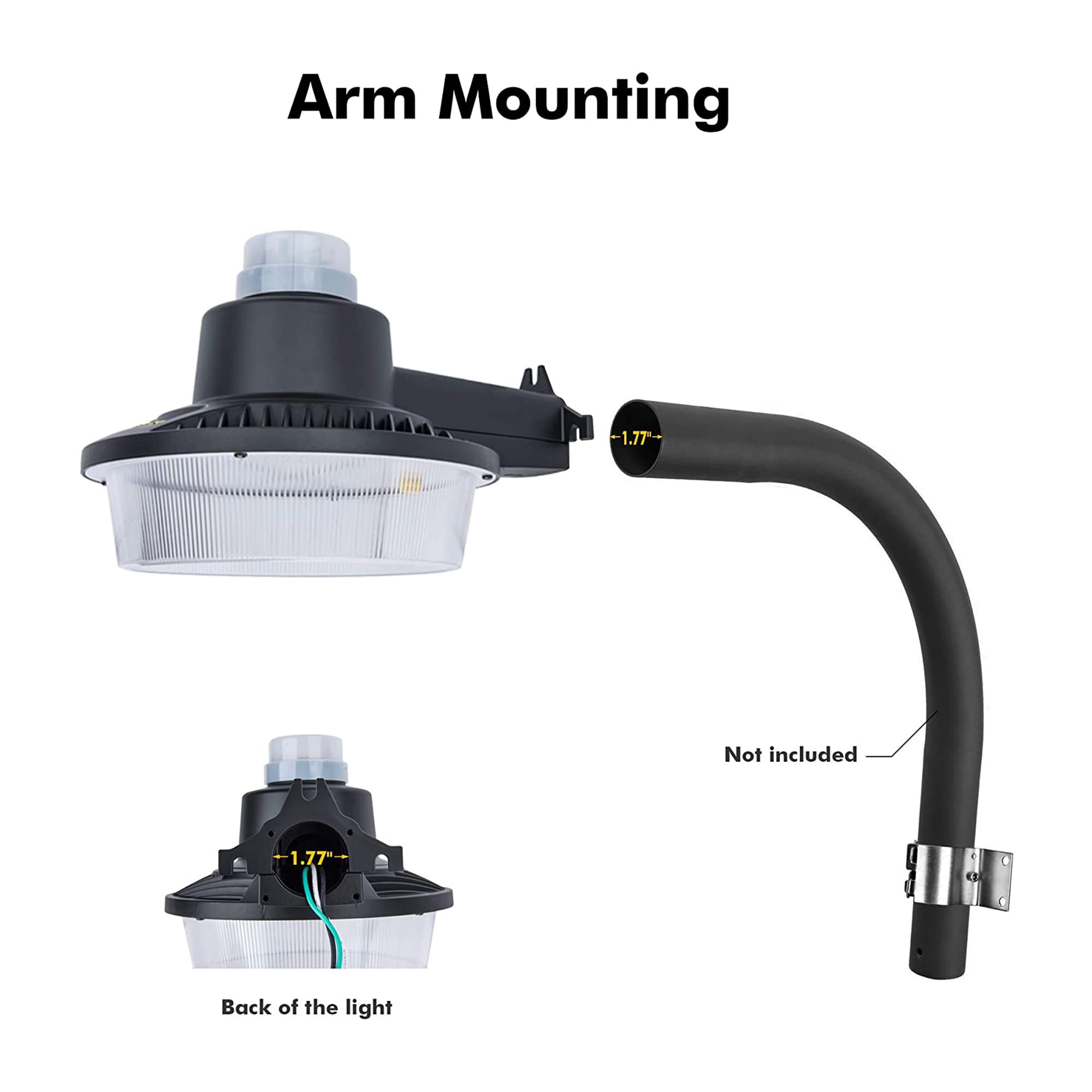 Stanley 500 Watt Equivalent 5000 Lumen Integrated LED Area Light with Dusk-to-Dawn Feature and Adjustable Temperature for Outdoor Spaces