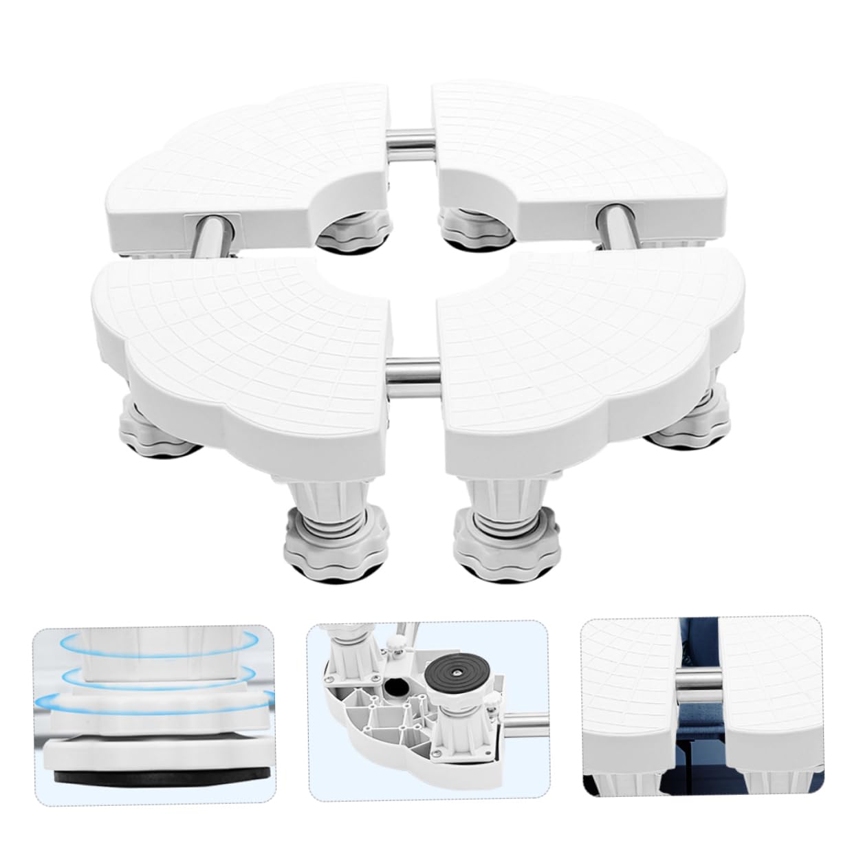 Yardenfun Air Conditioner Base Bracket Anti Vibration Washing Machine Support Stand for Mini Fridge Adjustable Base Washing Machine Stand Washer Stand White Plastic It Can Move Refrigerator