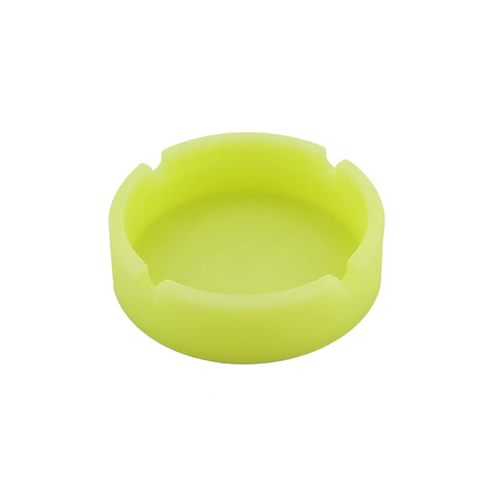 VANZACK Silicone Ashtray Luminous Round Ashtray Glow in Dark Fluorescent Ashtray with High Temperature Heat Resistant 1 Piece