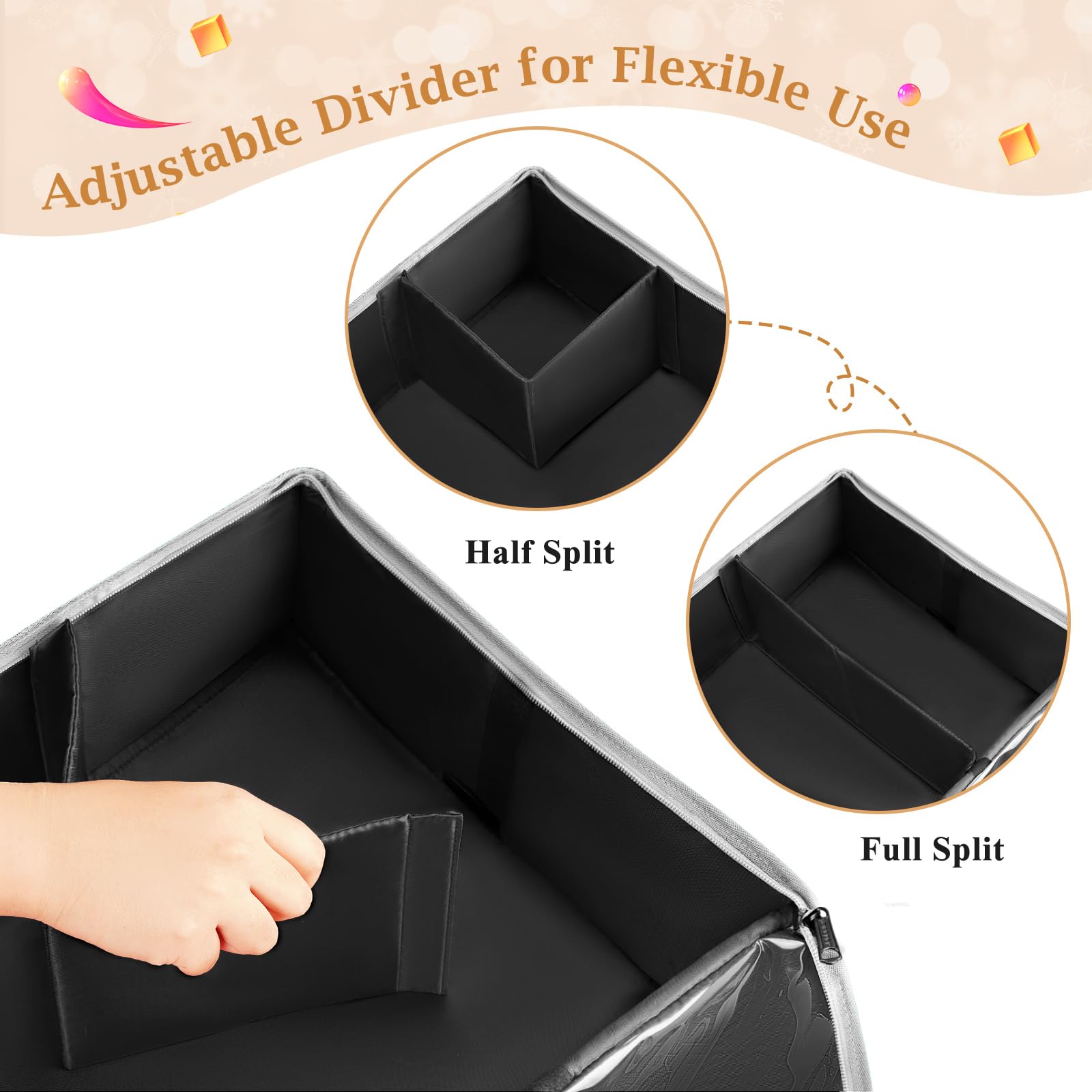 YOREPEK Wrapping Paper Storage Containers with 2 Interior Pocket, 600D Durable Gift Wrap Organizer Storage Box Fits 27 Rolls of 40",Tearproof Christmas Wrap Storage for Bows,Ribbon,Holiday Accessories