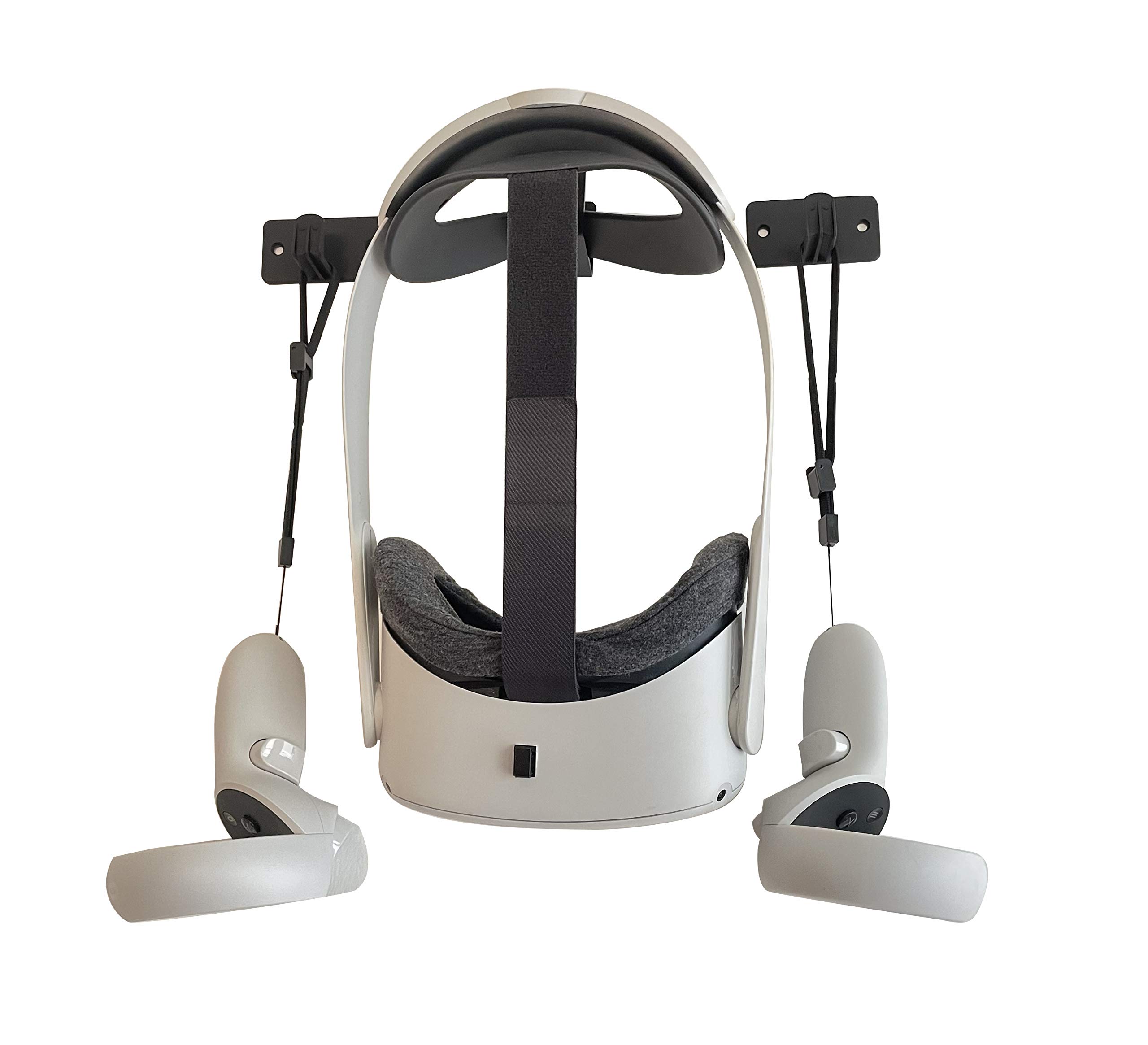 Updated Wall Mount Stand and Organizer for Oculus Quest 2 & Oculus Rift S & Valve Index &Oculus Quest 1 Gen &HTC Vive Pro