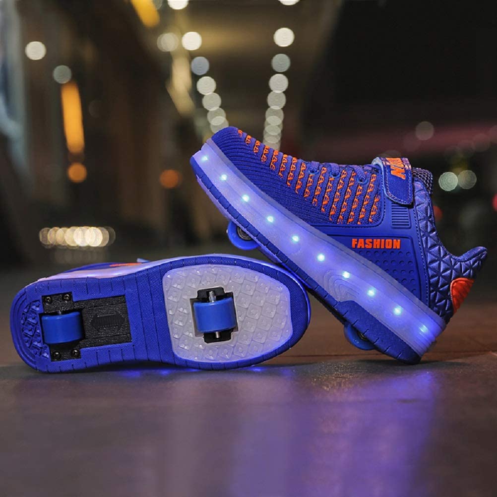 Ufatansy USB Charging Roller Shoes for Kids Boys Girls Roller Skates Shoes Wheels Sneakers