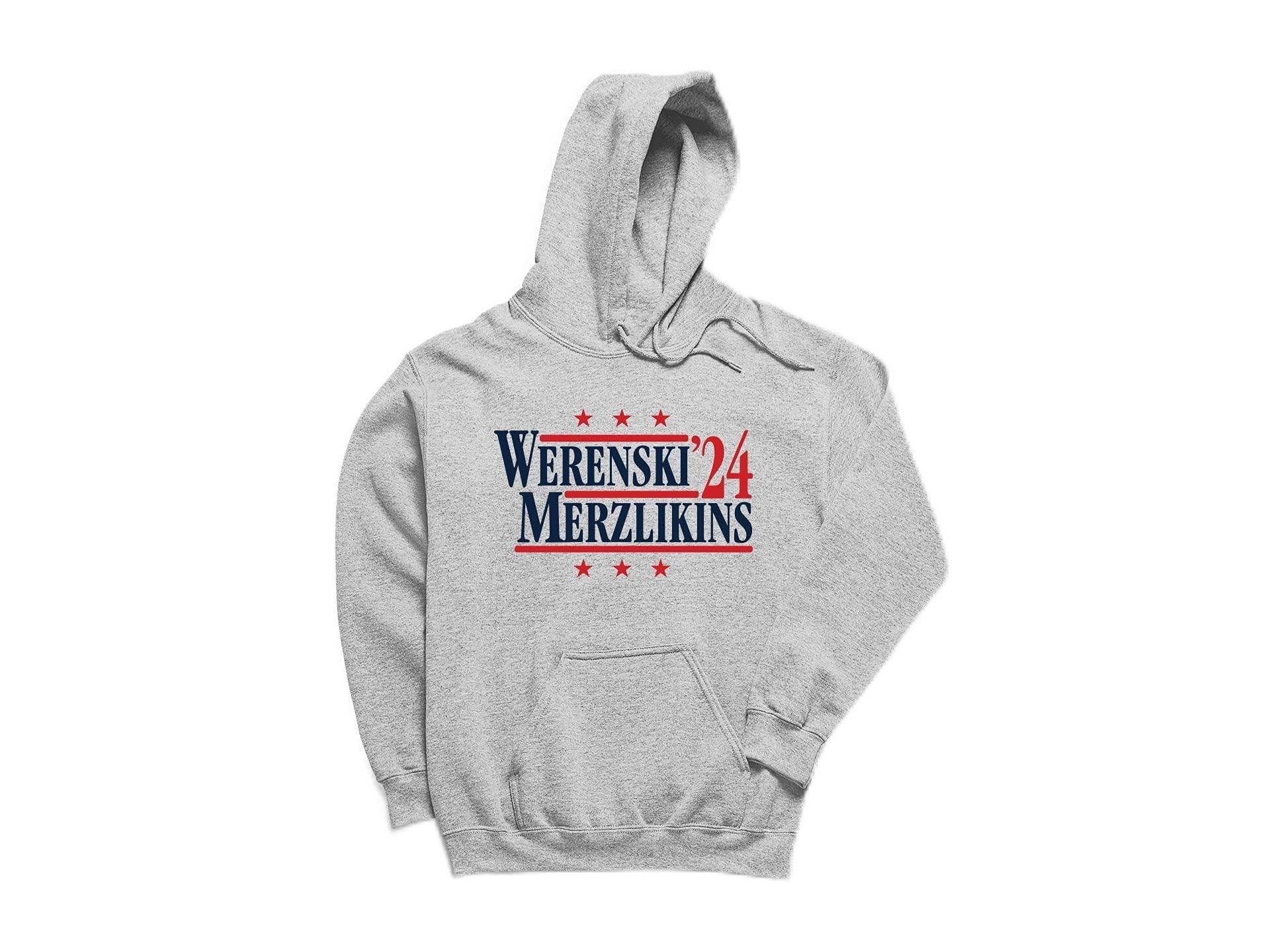 Werenski & Merzlikins '24 - Political Campaign Parody Hoodie - Grey - Medium