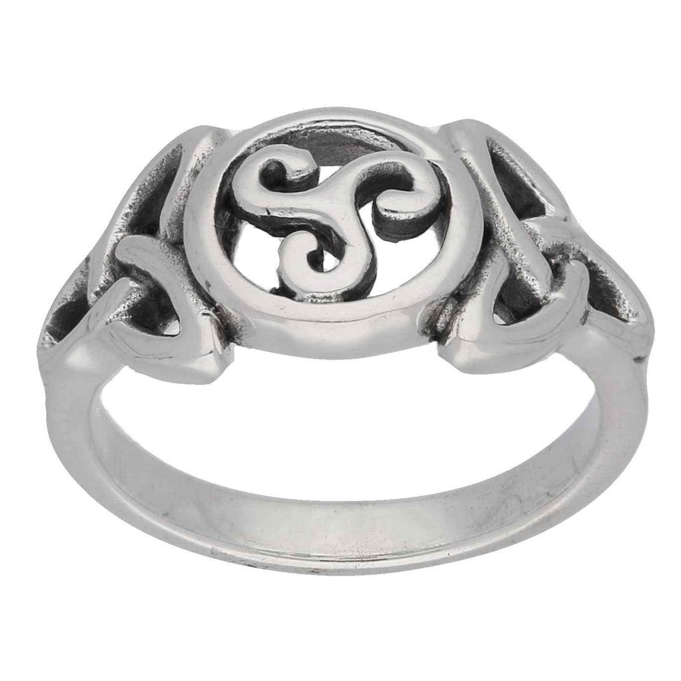 Triple Spiral Celtic Knot Triskele Trinity Sterling Silver Ring Size 9(Sizes 4,5,6,7,8,9,10,11,12,13)