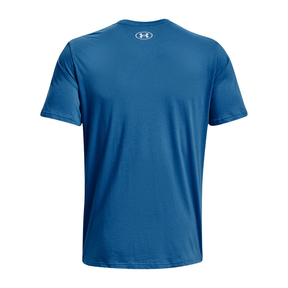 Under Armour Mens Big Logo Short Sleeve T Shirt, (466) Cosmic Blue/Mod Gray/White, Large