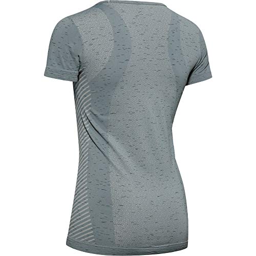 Under Armour Seamless Melange Short Sleeve T-shirt, Hushed Turquoise (396)/Metallic Silver, Large