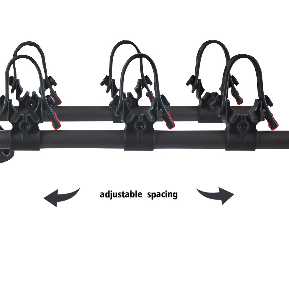 X-BULL 3 Bike Rack Hitch Mount Double Foldable Rack, Hitch Rack Suitable for Cars, Trucks, SUV’s , General Purpose Adjustable Frame Adapter and Adjustable Bolt for Spare Tire Racks