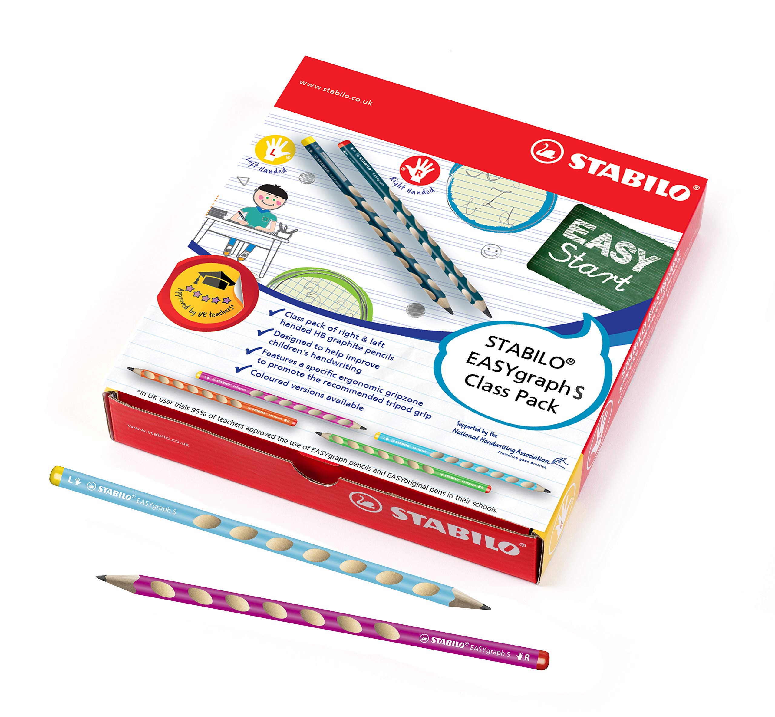 STABILO Colouring Pencil EASYcolors - Classpack of 48 pcs - Assorted 12 Left Handed & 36 Right Handed