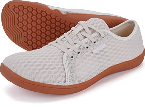 WHITIN Women's Water Shoes Dry Quick Aqua Barefoot Swim Sneakers Beach Minimalist Size 8 Zero Drop Surfing Walking Boating Athletic Sport Beige 39