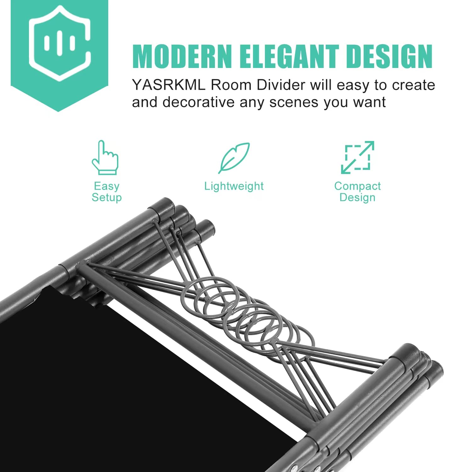 Room Divider 4 Panel Tall Room Dividers and Folding Privacy Screens, 6 Ft Indoor Divider Room Fabric Panel W/Matel Frame, Freestanding Wall Divider Screen Partition Room Dividers for Bedroom Office
