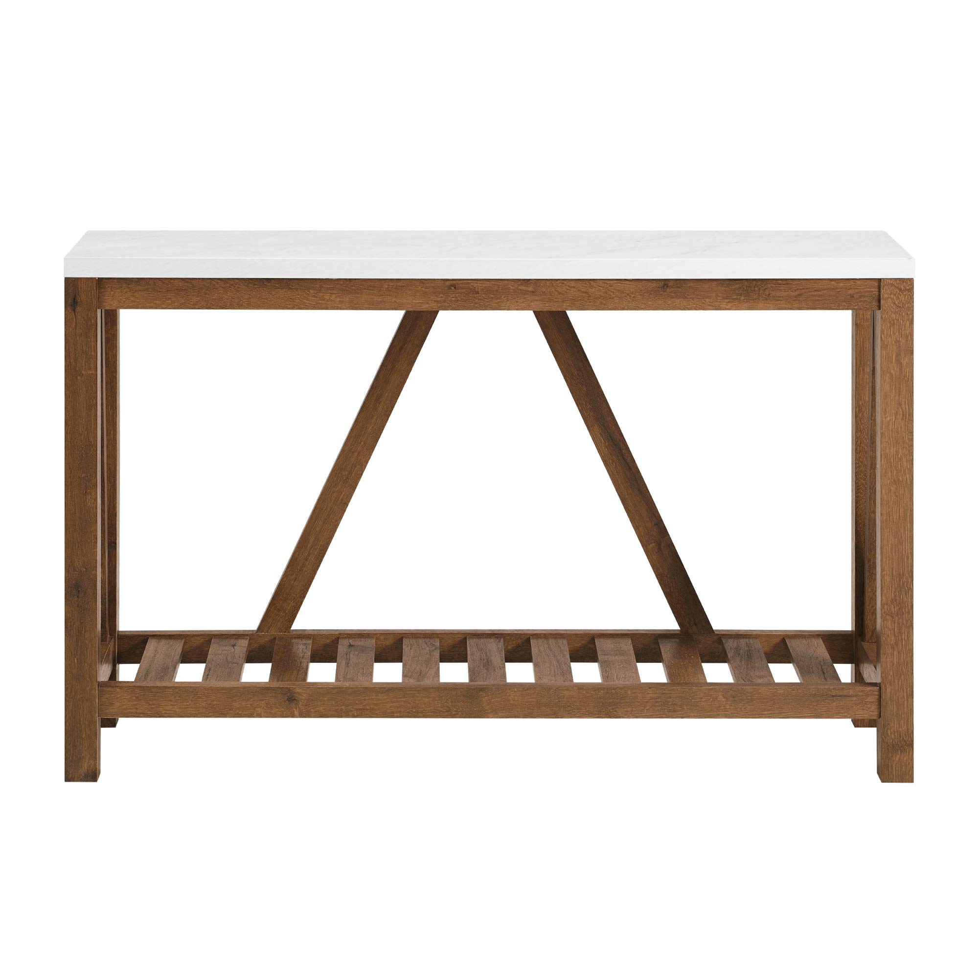 Walker Edison Modern Farmhouse Accent Entryway Table Entry Table Living Room End Table, 52 Inch, Concrete