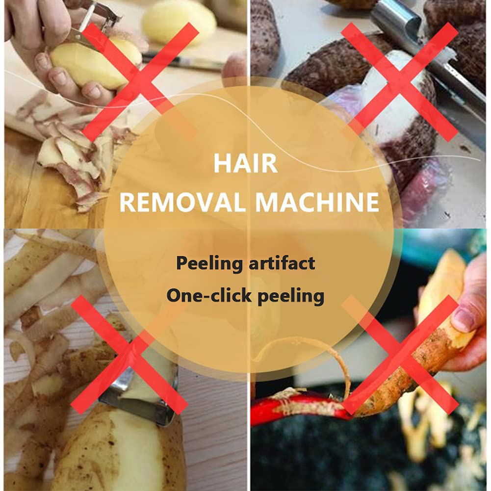 Stainless Steel Potato Peeling Machine, Commercial Automatic Potato Peeling Machine, Stainless Steel Centrifugal Rotating Fruit and Vegetable Knife Kitchen Peeling Tool,1500W