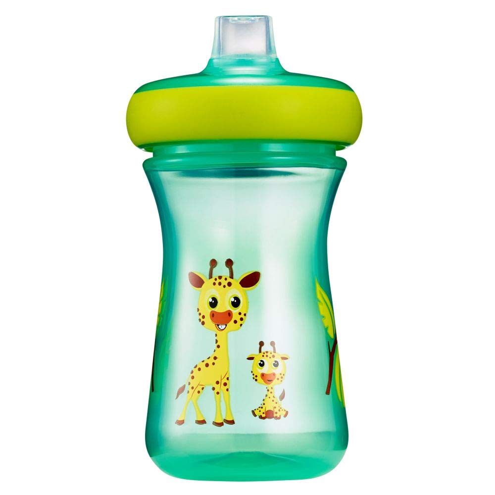 The First Years Soft Spout Pack of Sippy Cups for Toddlers, Giraffe/Hippo, 9 Ounce (Pack of 2)