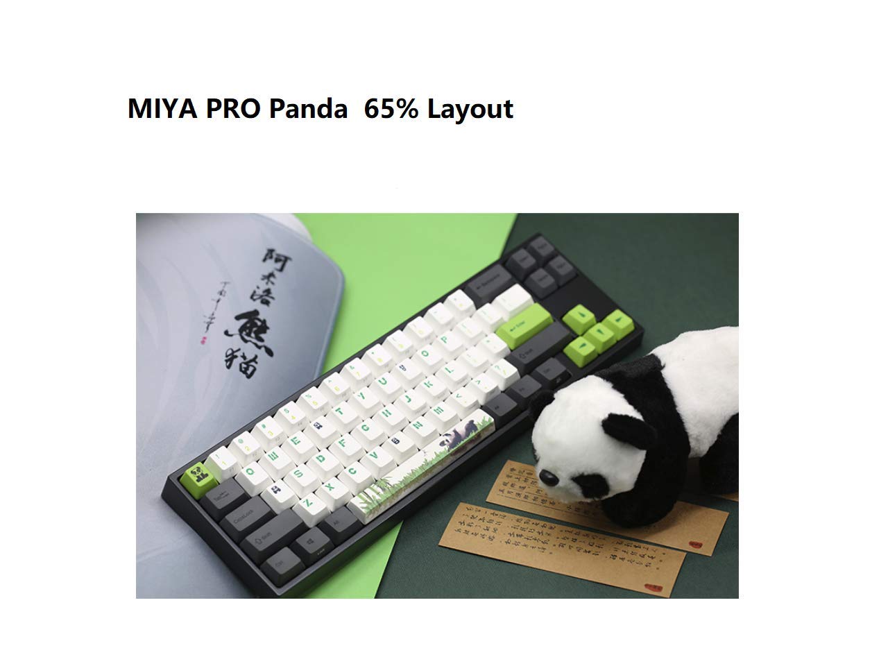 Varmilo Ergonomic Design,Cool Exterior White Backlit 68 Keys Type-C Cable Detachable Cherry Red Mechanical Gaming Keyboard for Office and Game, PBT Keycaps - Miya PRO Panda Verison