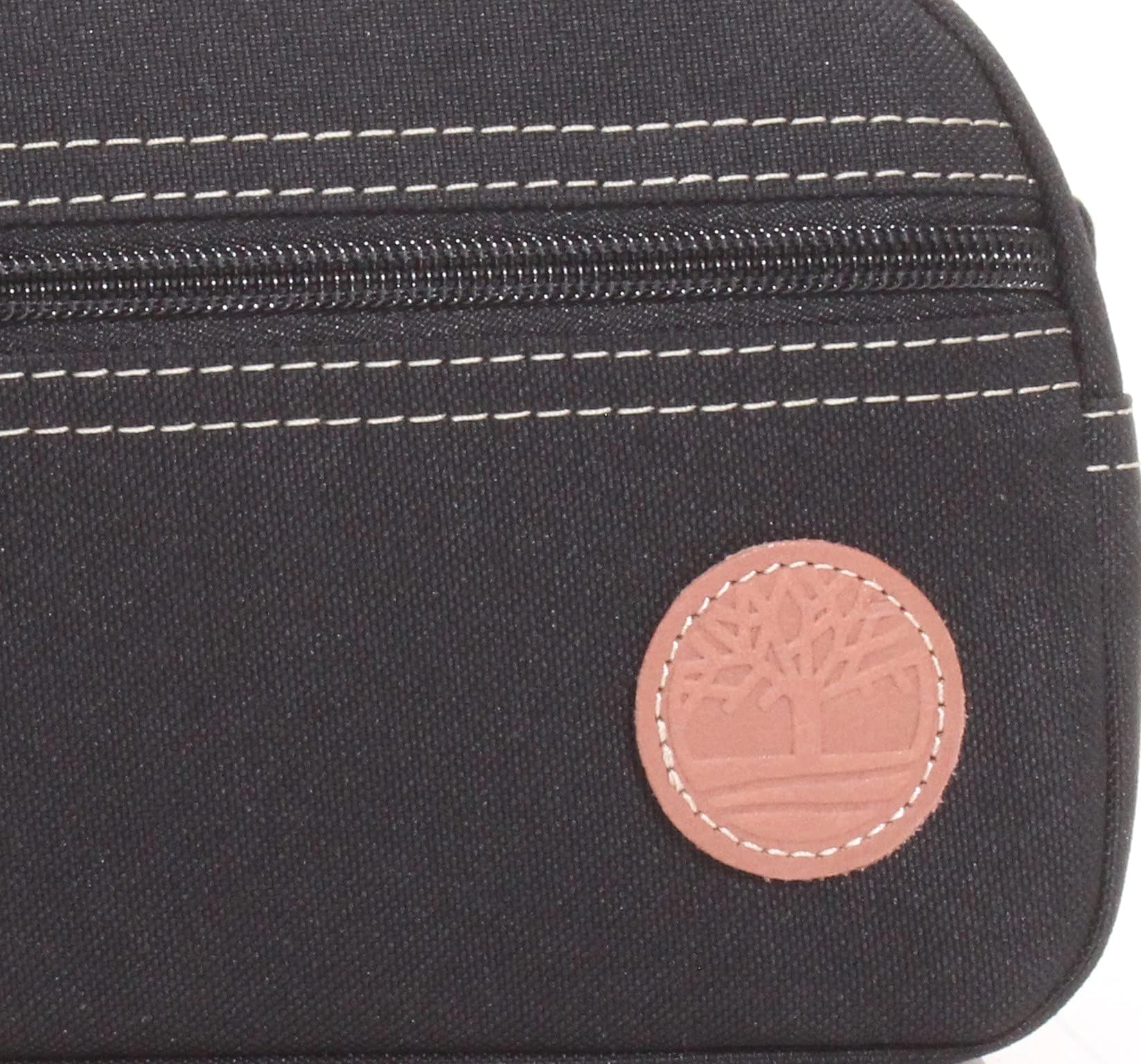 Timberland Men's Toiletry Bag Canvas Travel Kit Organizer, Black, One Size