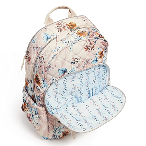 Vera Bradley Women's Performance Twill Campus Backpack, Peach Blossom Bouquet, One Size