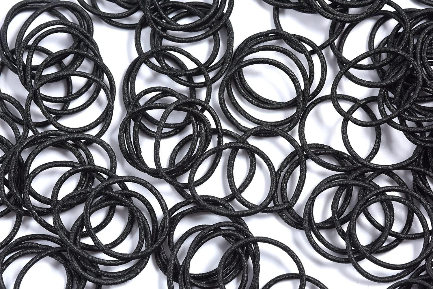 Youxuan Small Hair Elastics for Girls, Soft and Comfy Rubber Bands, 100 PCS Hair Ties, Black