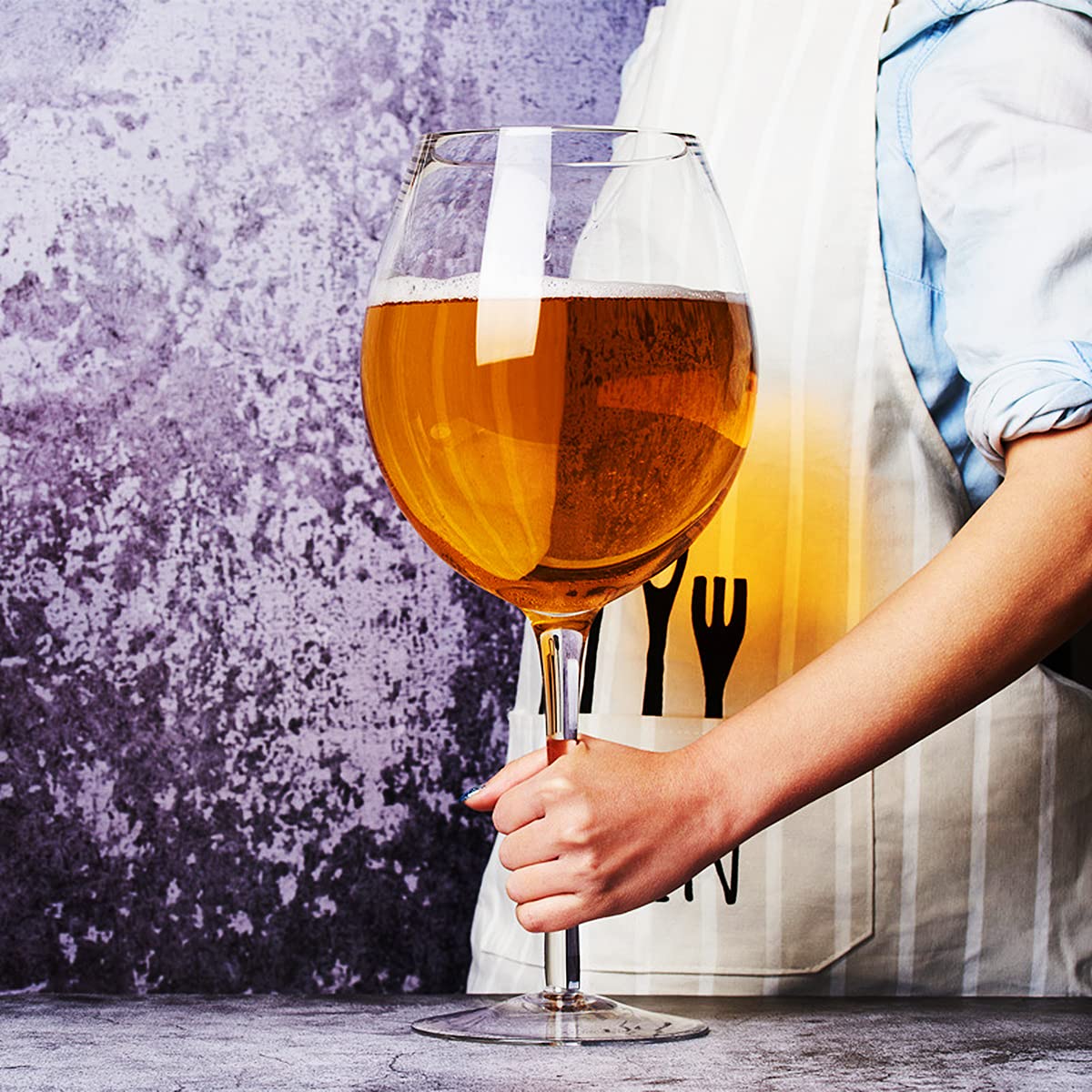 YUANXIN Giant Wine Glass Huge Stemware Creative Oversized Goblet Extra Large Champagne Glasses Beer Mug Red Wine Glasses(3200m)