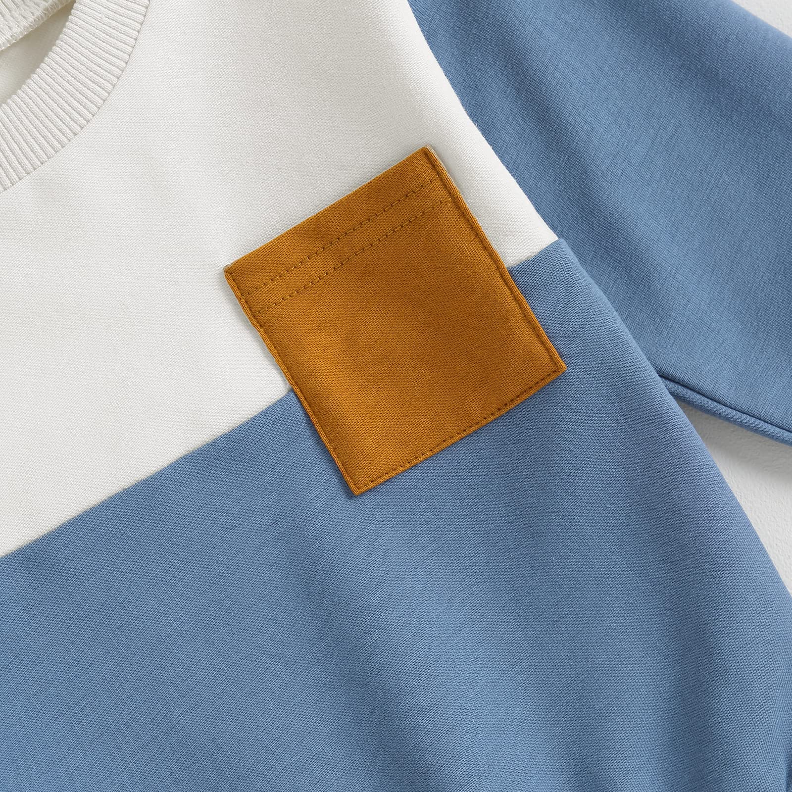 Tsnbre Baby Boy Clothes Outfits Fall Long Sleeve Color Block Sweatshirt Tops Casual Pants Newborn 2Pcs Set
