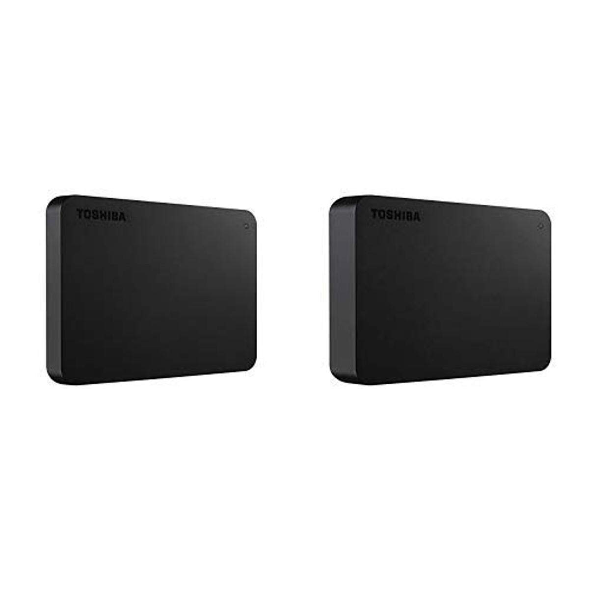 Toshiba HDTB420XK3AA Canvio Basics 2TB Portable External Hard Drive USB 3.0, Black with 4TB Portable External Hard Drive USB 3.0, Black