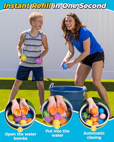 Tlitlimom Reusable Water Splash Balloon, 1 Count, Outdoor, Unisex, Suitable for Swimming Pool, Beach, Park, Yard, No Clean Hassle, Easy to Fill, Mesh Bag Included, Unique Design
