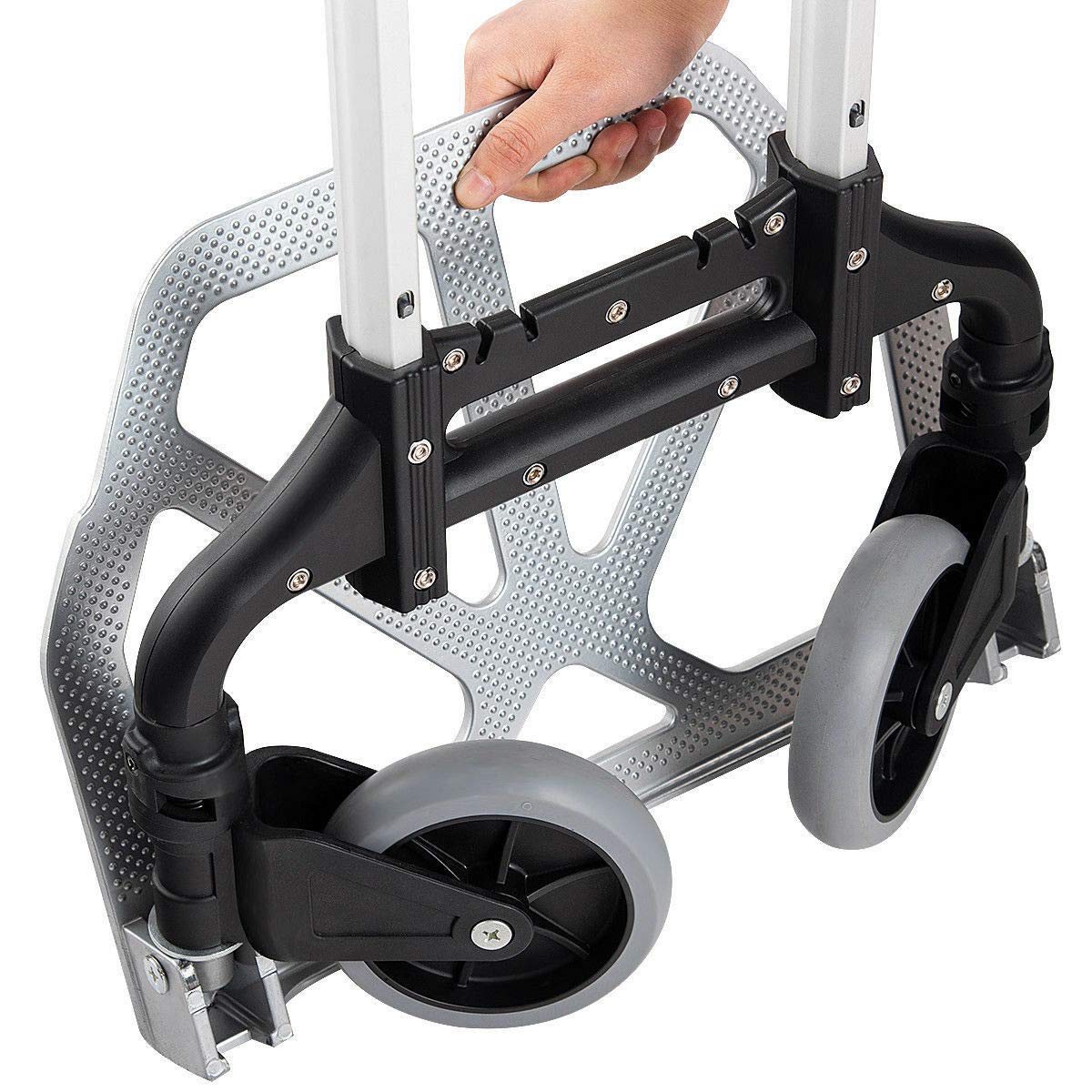 TimmyHouse Capacity 176 Lb Folding Hand Truck Cart Dolly Push Pull Box Moving Lightweight