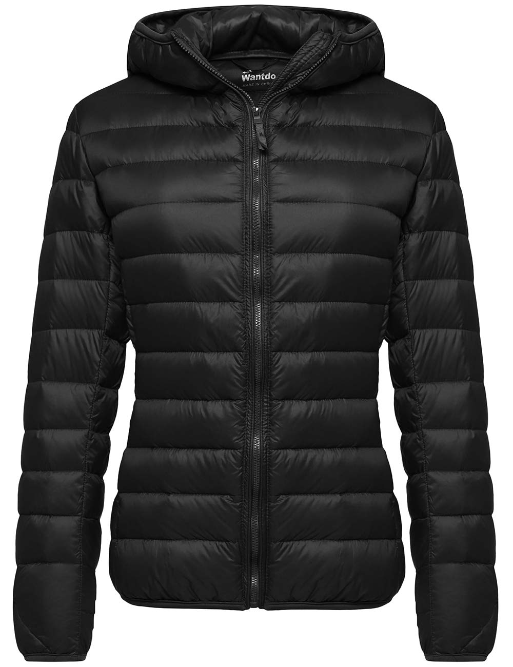 wantdo Women's Hooded Packable Ultra Light Weight Down Coat, Small/Dark Green