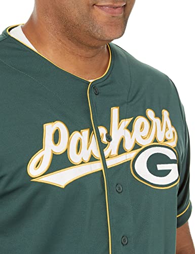 Ultra Game NFL Green Bay Packers Mens Mesh Baseball Jersey Tee Shirt, Team Color, X-Large