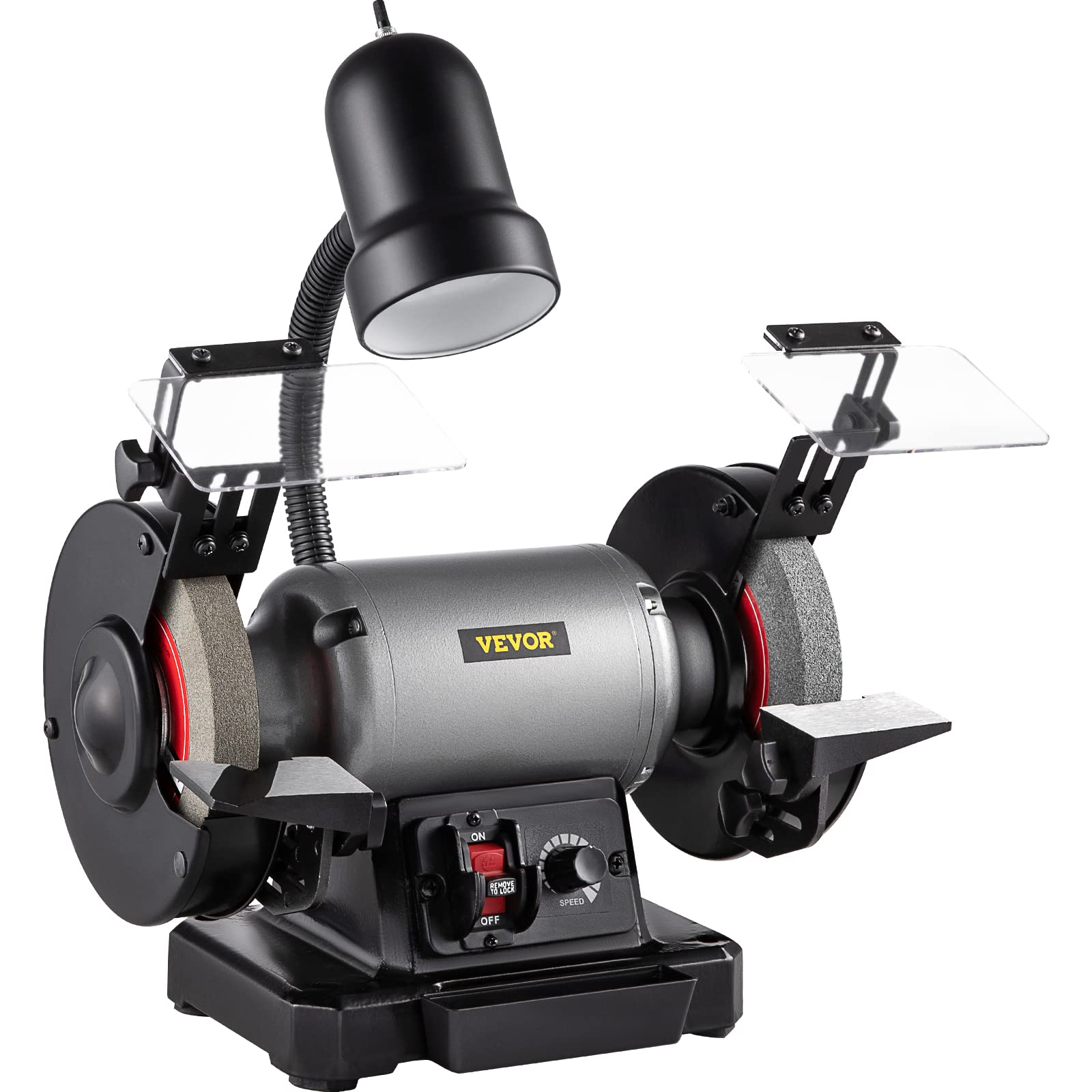 VEVOR 8" Variable Speed Bench Grinder (1800-3795 RPM) with POWERTEC Diamond Grinding Wheel Dresser