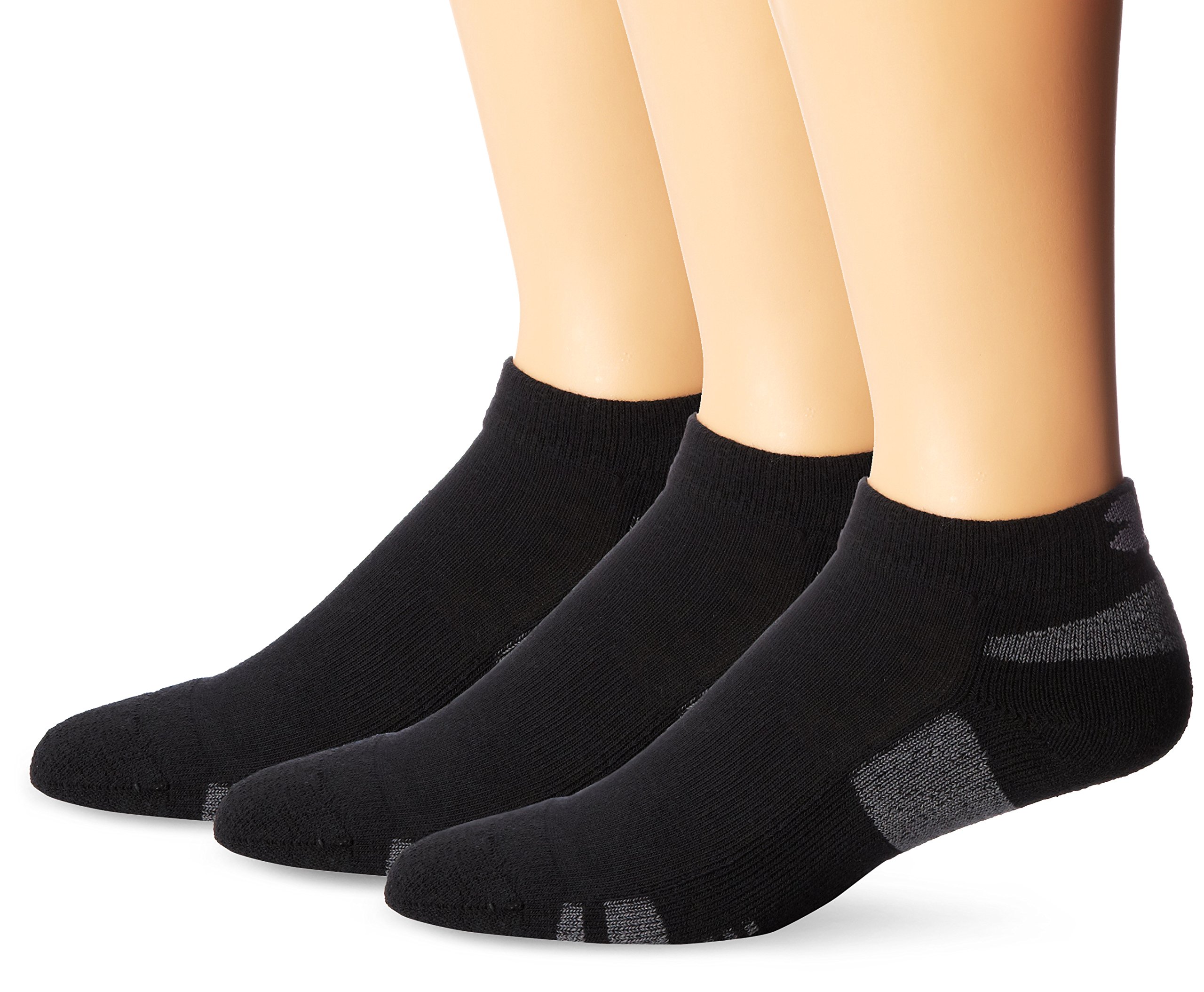 Under Armour Men's HeatGear Low Cut Socks (3 Pair), Black, Youth Large