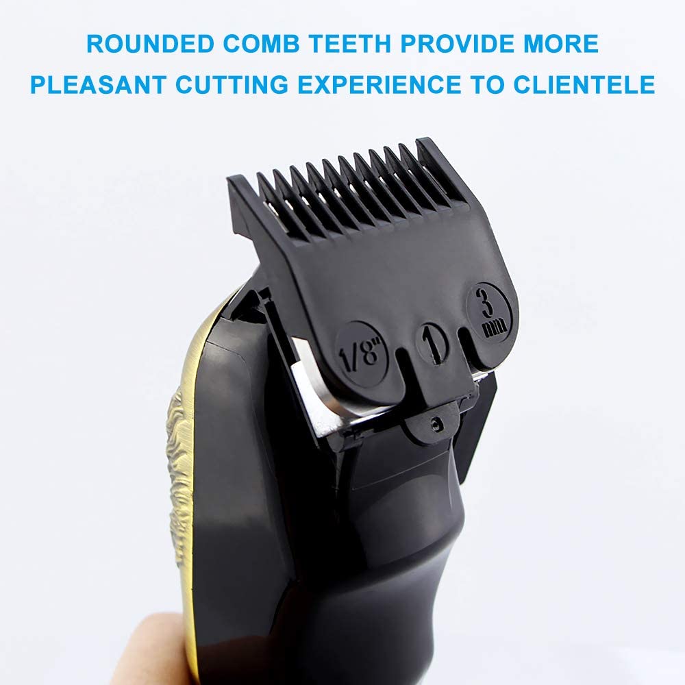 welltop Professional Hair Clipper Guide Combs, Clipper Guide Comb Set, 8 Sizes Coded Cutting Guides-1/8" to 1", Universal Replacement Hair Clipper Comb Attachments for Clippers Trimmers, Black