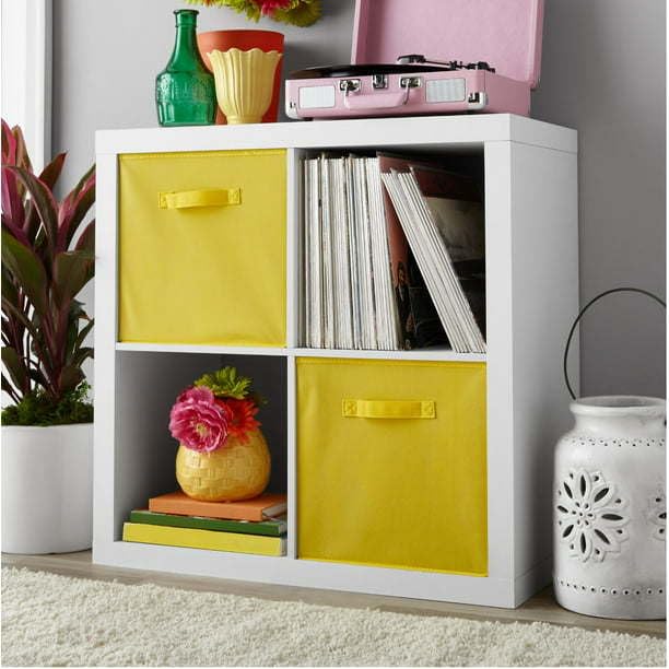 wenyuyu 4-Cube Storage Organizer Freestanding Bookcase Modern Bookshelf, Multipurpose Display Case Shelf for Living Room Study Home Office (White)