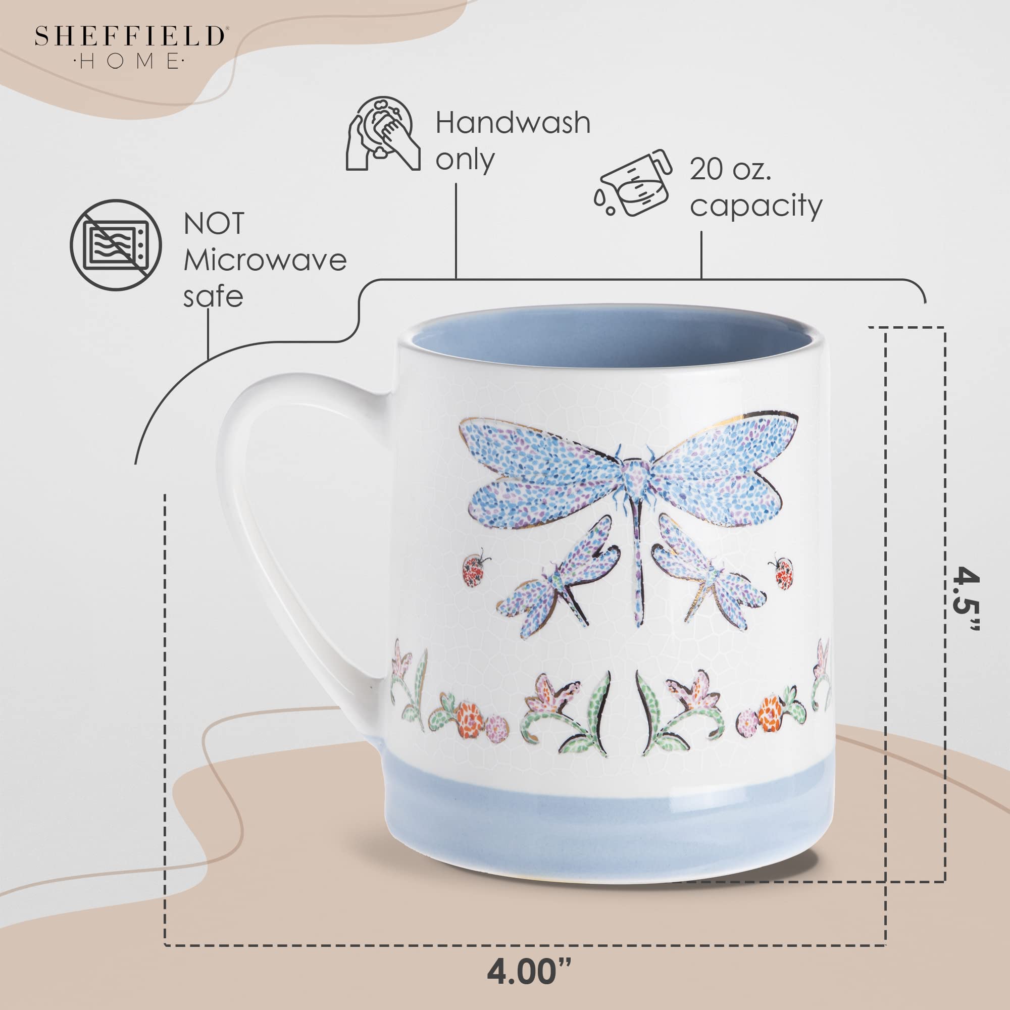 Sheffield Home 20 OZ Large Coffee Mug Set - Set of 2 Coffee Mugs, Large Cups for Tea, Mugs for Latte, and Hot Chocolate (Not Before Coffee)